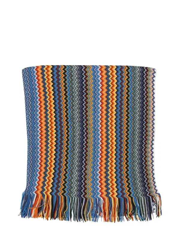 Missoni Zigzag-pattern Knit Fringed Scarf