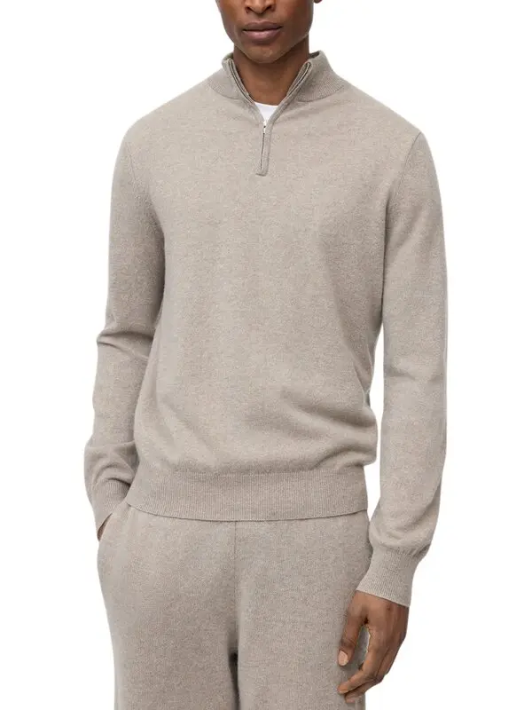 Soft Goat Half Zip Sweater By