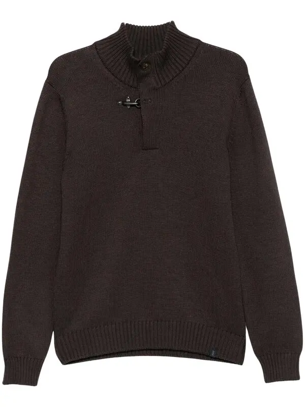FAY Elbow-patch Hook-fastening Sweater