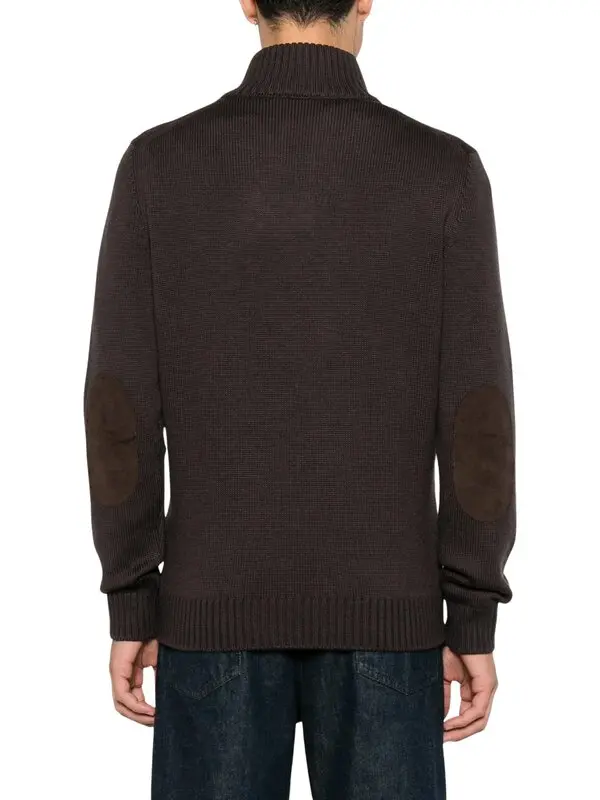 FAY Elbow-patch Hook-fastening Sweater