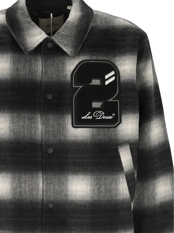 LES DEUX Check-pattern Logo-patch Jacket