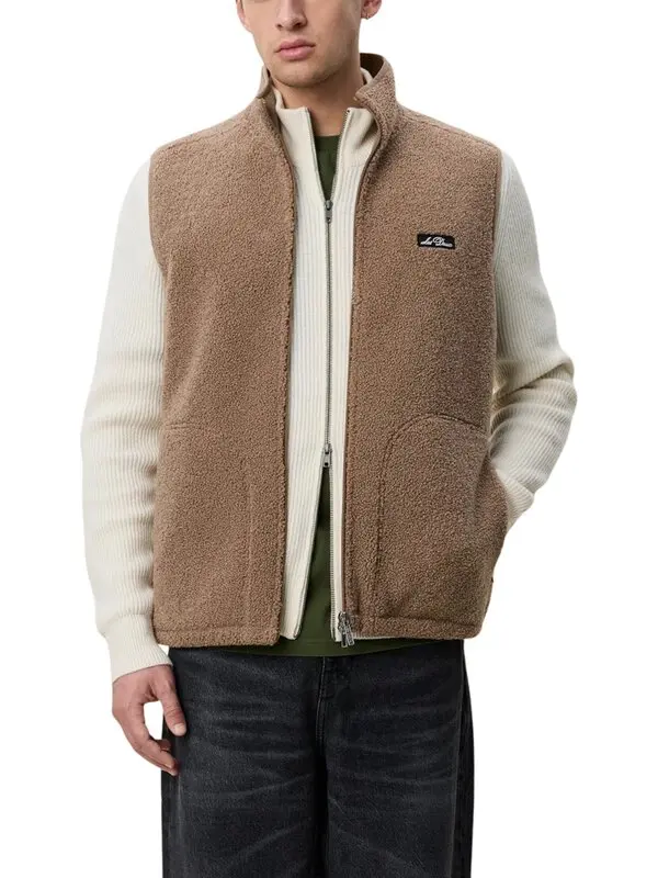 LES DEUX Patch Teddy Vest - Beige