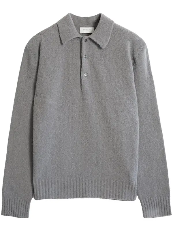 DIANA STUDIO Bouclé Polo In Merino Wool Blend - Brown