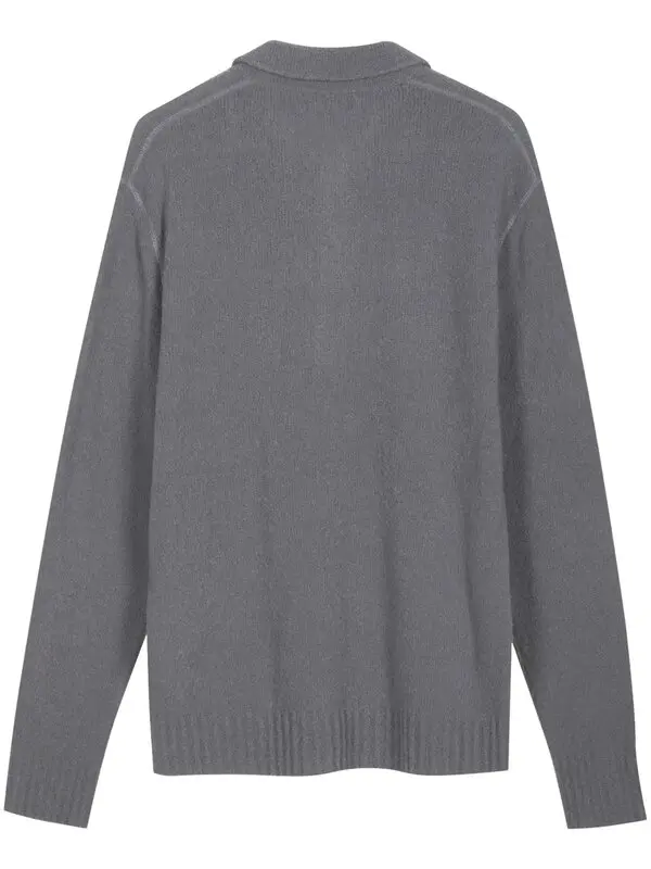 DIANA STUDIO Bouclé Polo In Merino Wool Blend - Brown