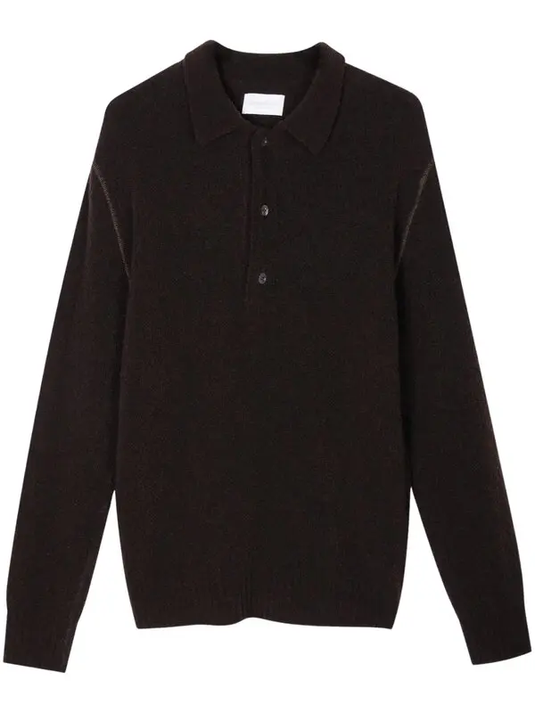 DIANA STUDIO Bouclé Polo In Merino Wool Blend - Grey