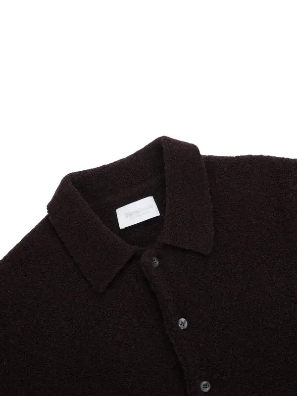 DIANA STUDIO Bouclé Polo In Merino Wool Blend - Grey