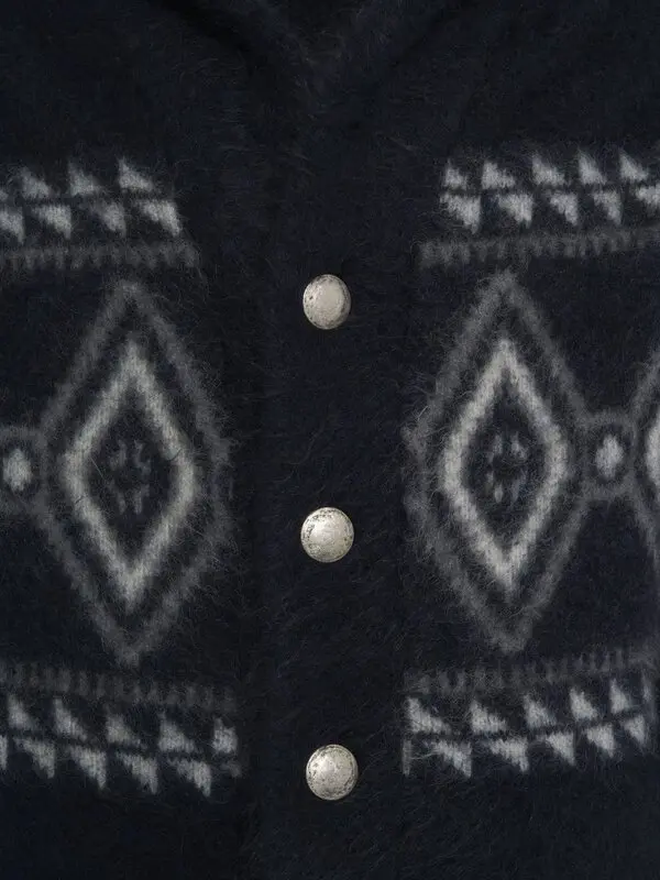 BORGO ASOLO CASHMERE Rombi Geometric Pattern Cardigan