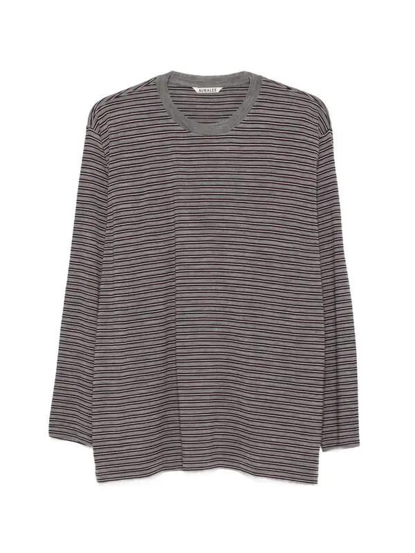 Auralee Wool Striped T-shirt
