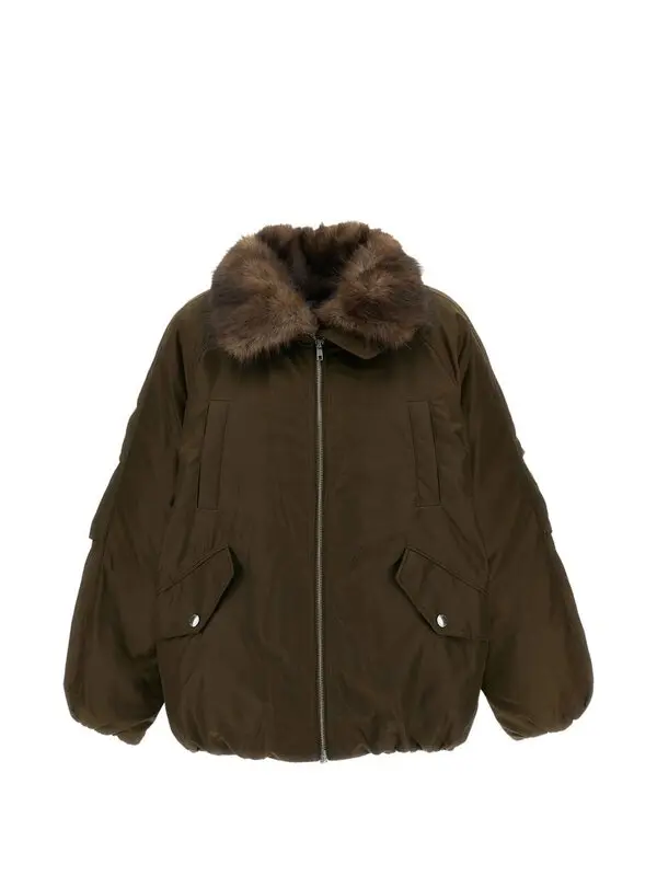 STAND STUDIO Thilda Nylon Bomber Jacket - Green