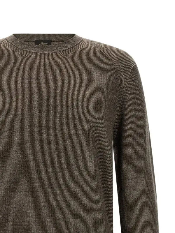 Brioni Cashmere And Wool Crewneck Sweater