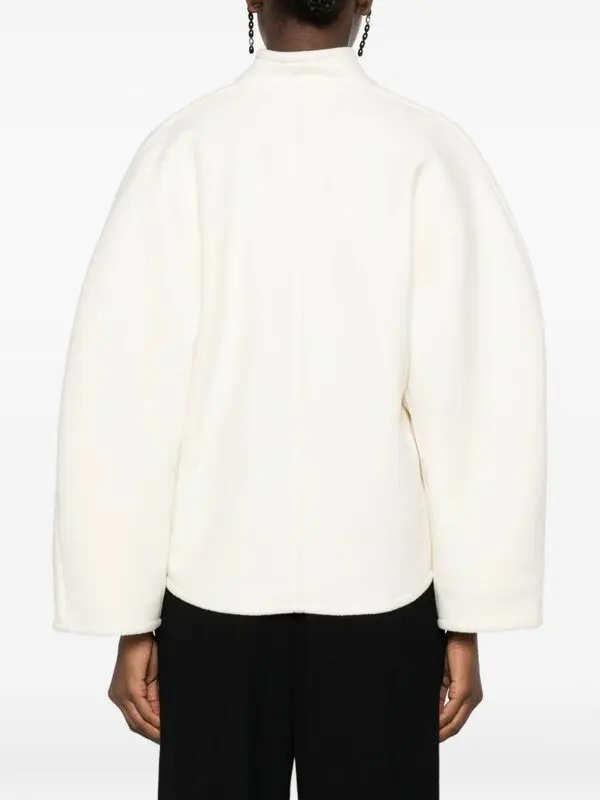 FORTE_FORTE Wool Blend Cropped Coat - White