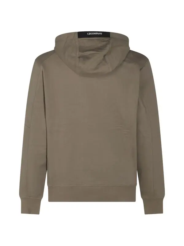 C.P. COMPANY Diagonal-raised Fleece Lens Hooded Sweatshir