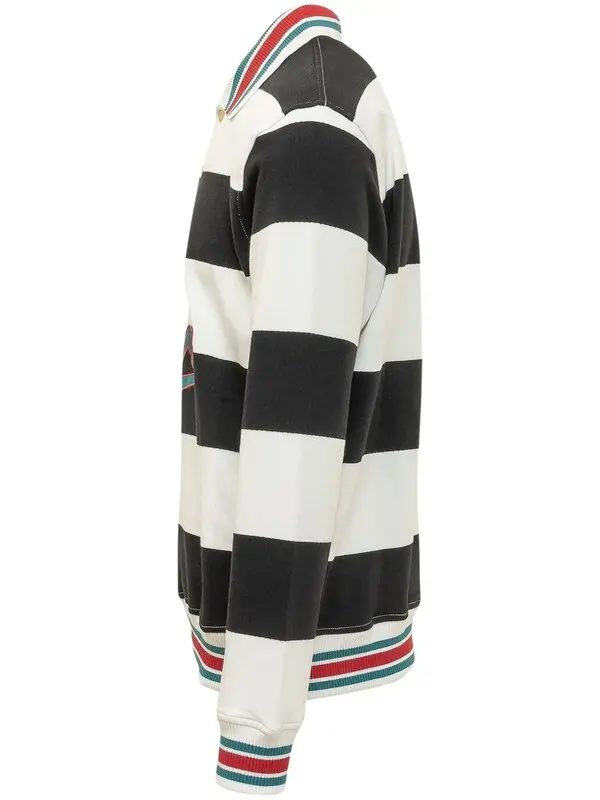 Drole De Monsieur Logo Stripe Polo Shirt