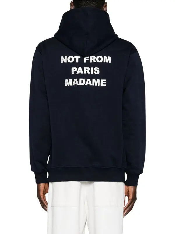 Drole De Monsieur Slogan-printed Drawstring Hoodie