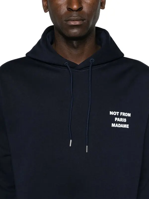 Drole De Monsieur Slogan-printed Drawstring Hoodie