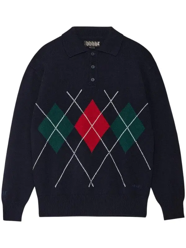BARACUTA Argyle Polo Neck
