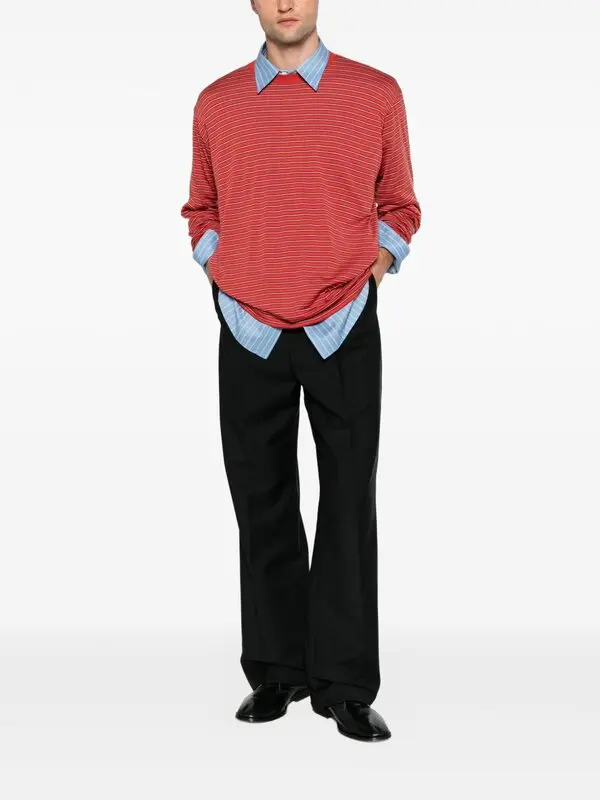 Auralee Wool Striped T-shirt