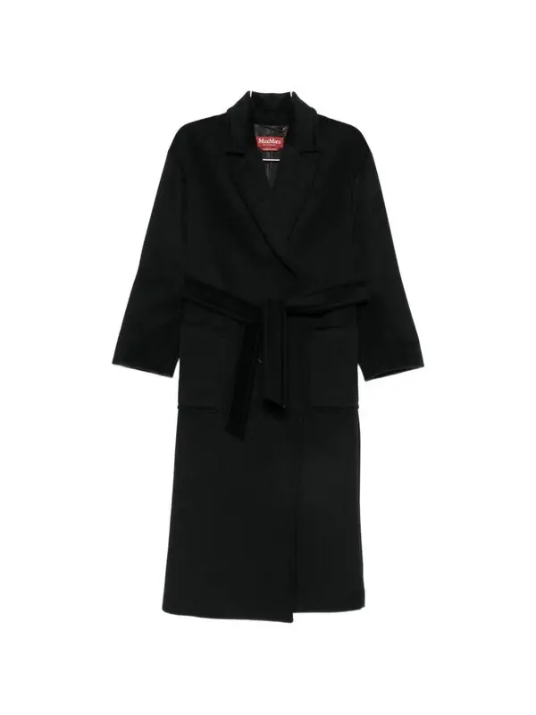 Max Mara Wool Coat With Notch Lapels, Wrap Design And Detacha