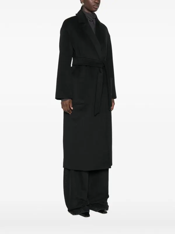 Max Mara Wool Coat With Notch Lapels, Wrap Design And Detacha