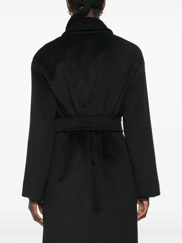 Max Mara Wool Coat With Notch Lapels, Wrap Design And Detacha