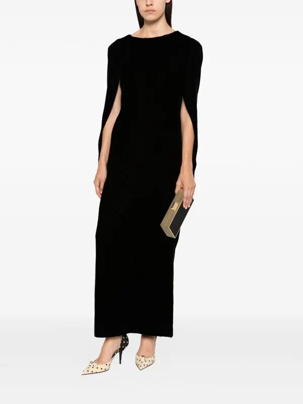 Alberta Ferretti Velvet Long Dress - Black