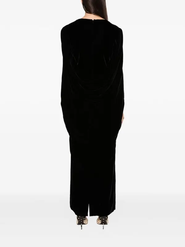 Alberta Ferretti Velvet Long Dress - Black