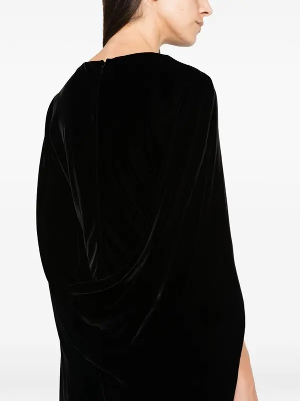 Alberta Ferretti Velvet Long Dress - Black