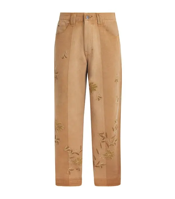 KARTIK RESEARCH Canvas Embroidered 5-pocket Trousers