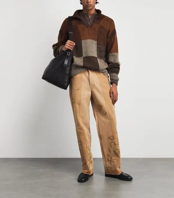 KARTIK RESEARCH Canvas Embroidered 5-pocket Trousers