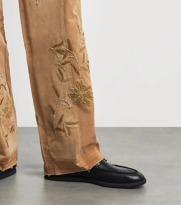KARTIK RESEARCH Canvas Embroidered 5-pocket Trousers