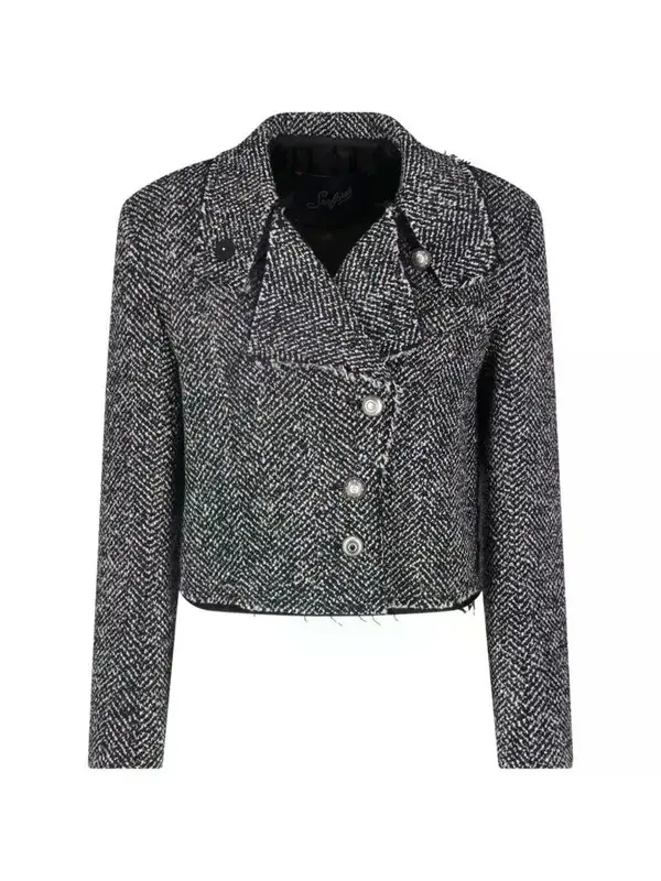 Seafarer Herringbone-pattern Frayed Jacket