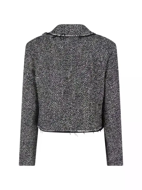 Seafarer Herringbone-pattern Frayed Jacket