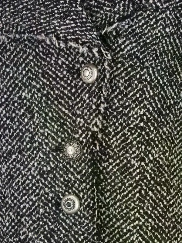 Seafarer Herringbone-pattern Frayed Jacket
