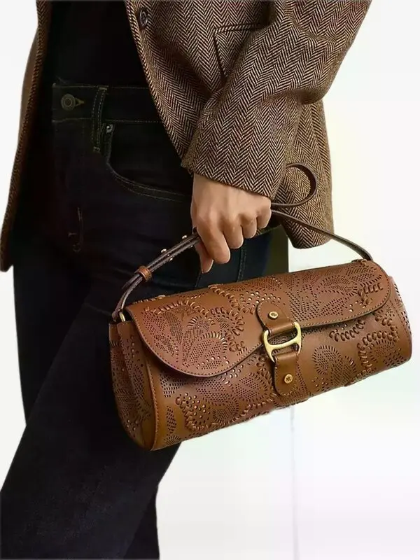 Ralph Lauren Tasha East-west Perforated Leather Shoulder Bag