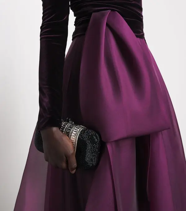 Talbot Runhof Stretch Velvet-organza Gown