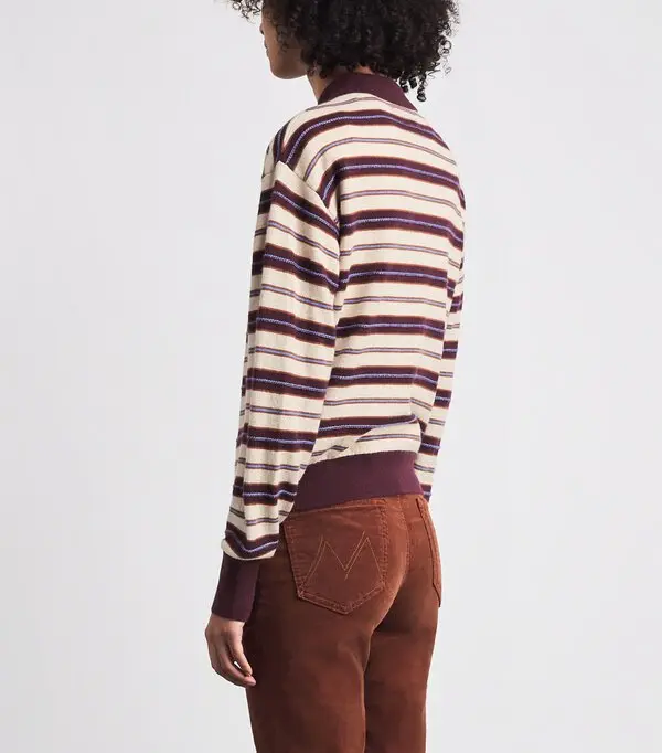 Guest In Residence Cashmere Collegiate Stripe Polo Sweater