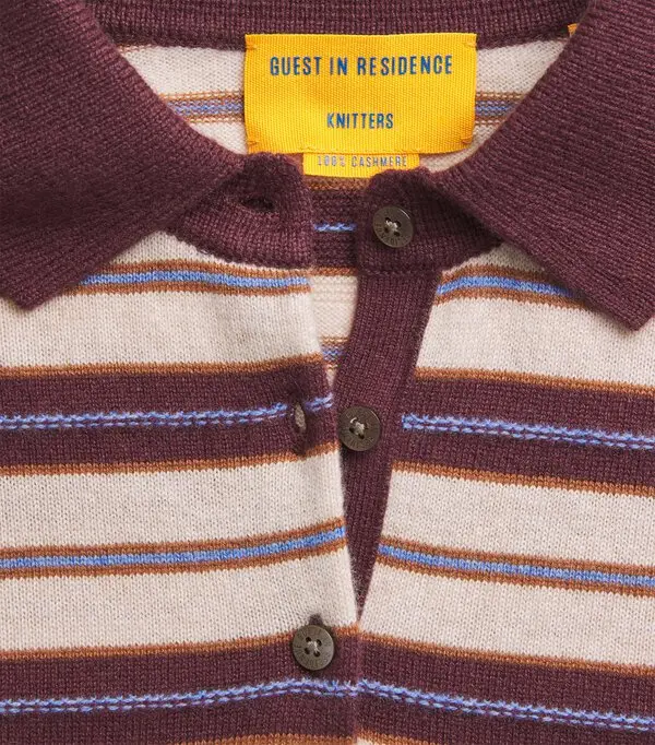 Guest In Residence Cashmere Collegiate Stripe Polo Sweater