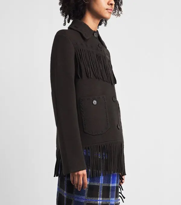 Guest In Residence Wool-cashmere Western Fringe Jacket