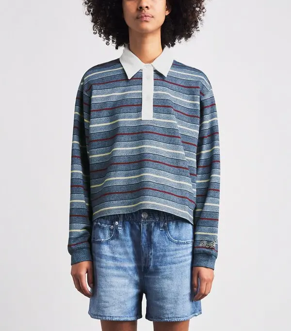 Rag & Bone Cotton Stripe Miramar Rugby Polo Shirt