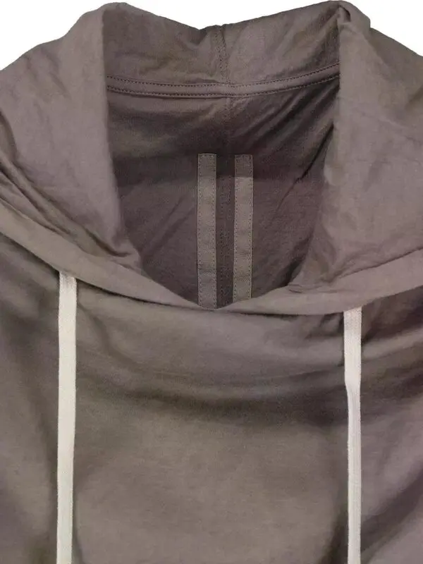 Rick Owens Cropped Drawstring Hoodie - Grey