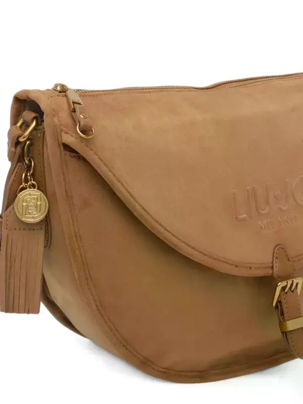 Liu Jo Suede-effect Buckle-detail Crossbody Bag - Neutrals