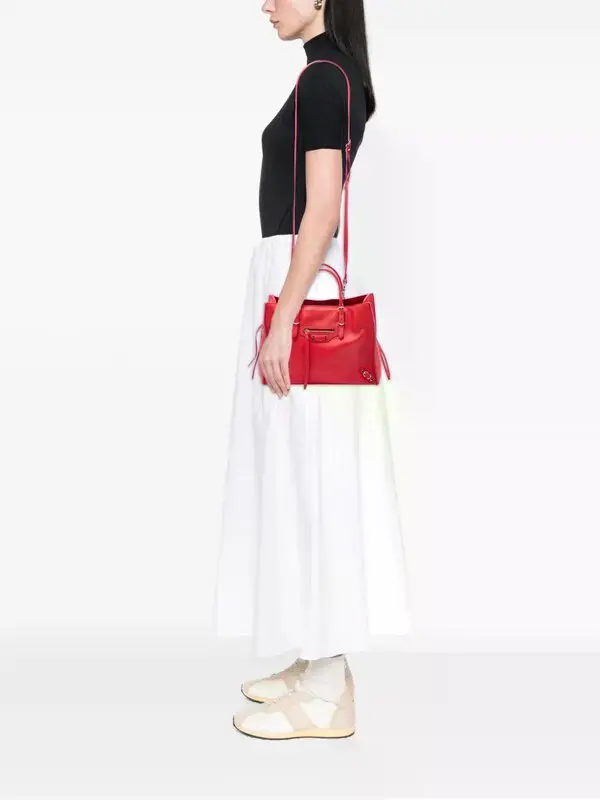 Balenciaga 2018 Mini Leather Papier A6 Zip Around Satchel
