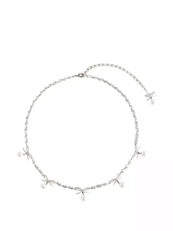 SELF-PORTRAIT Bow-detail Necklace - Silver