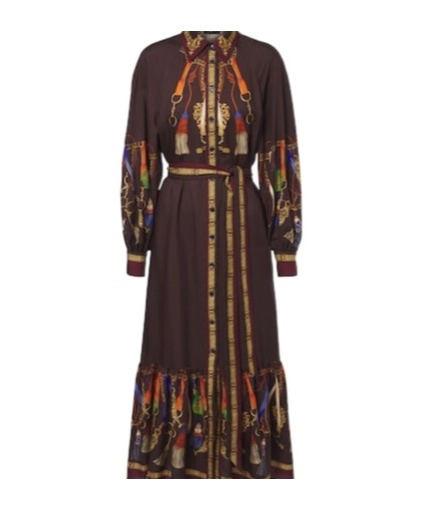 Etro Printed Wool And Silk Twill Shirt Dress
