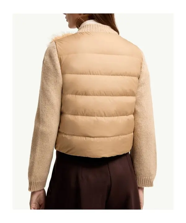 Moncler Alpaca Wool Blend Padded Cardigan