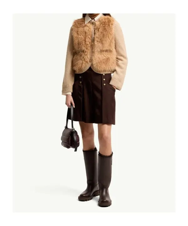 Moncler Alpaca Wool Blend Padded Cardigan