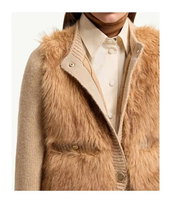 Moncler Alpaca Wool Blend Padded Cardigan
