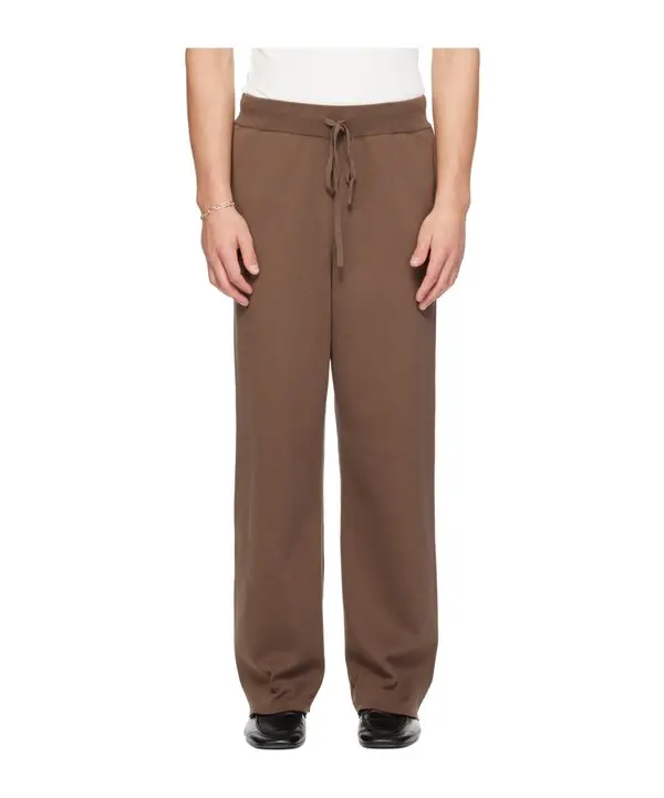 ENTIRE STUDIOS Straight Leg Knit Sweatpants - Brown