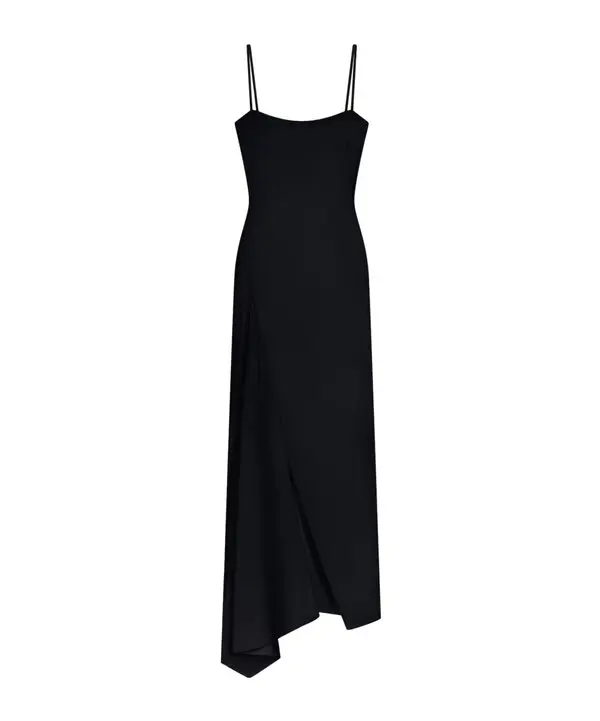 Givenchy Sliced Long Slashed Dress In Crepe Cady