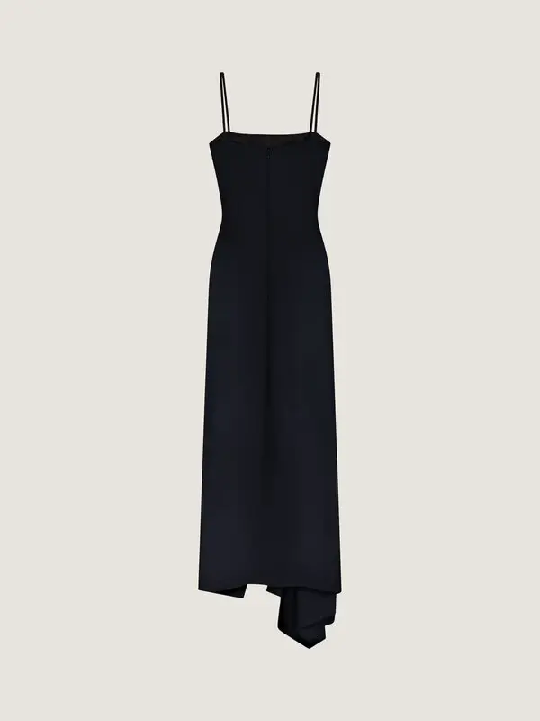 Givenchy Sliced Long Slashed Dress In Crepe Cady